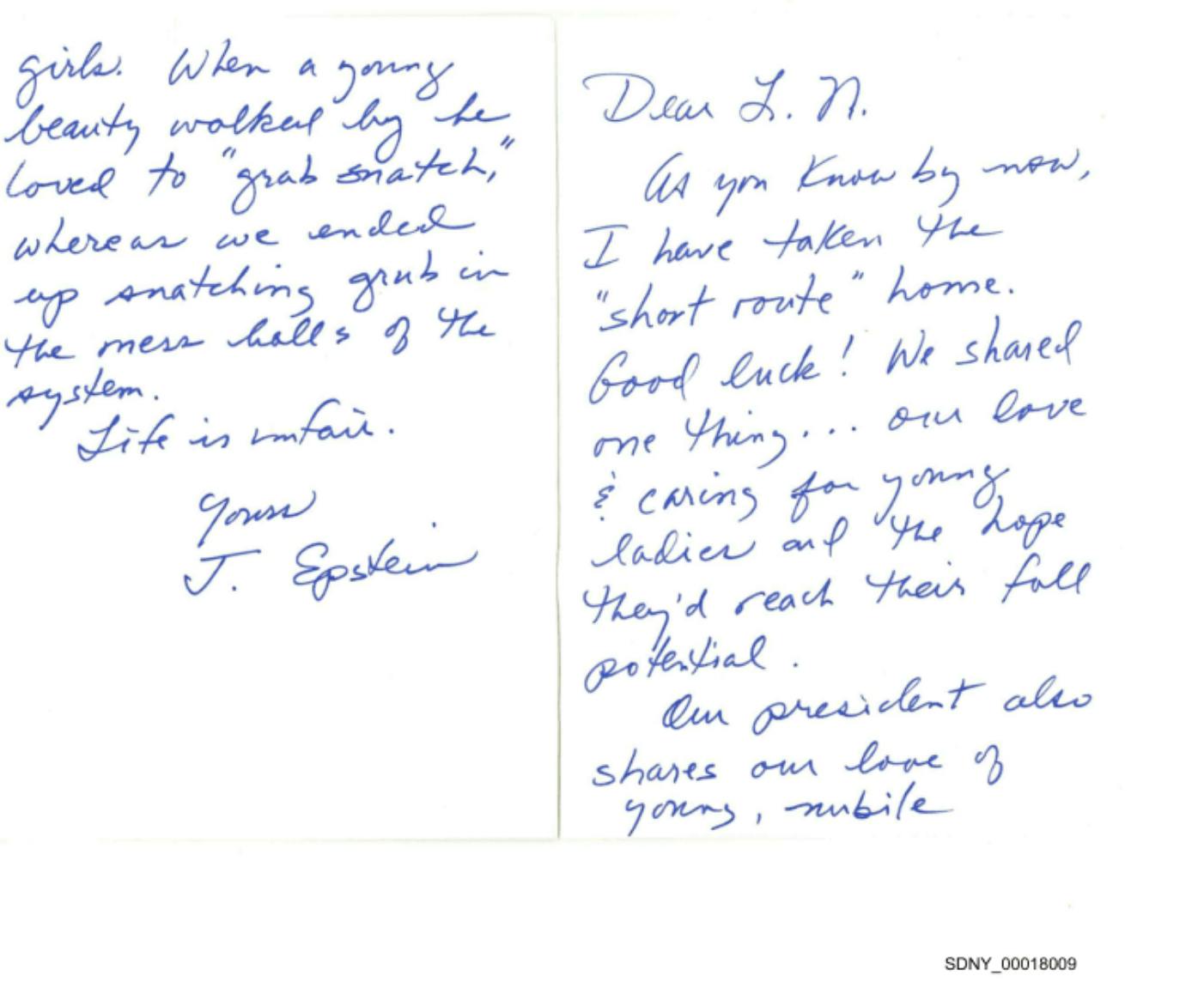 Epstein Said Trump Shared Love of Young Girls in Apparent Suicide Note ...